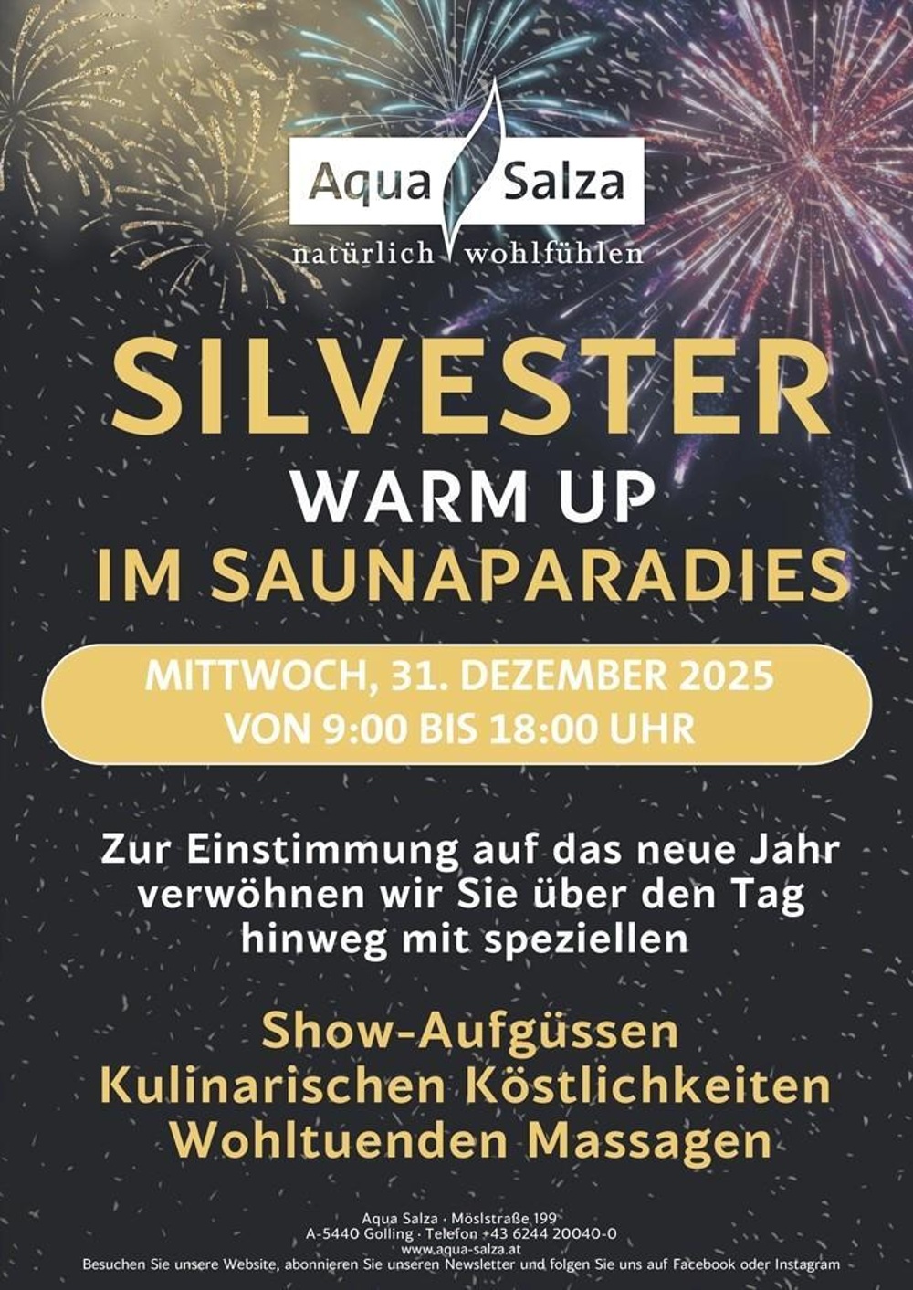 Silvester Warm-up im Saunaparadies - 31.12.2025 - Golling an der ...