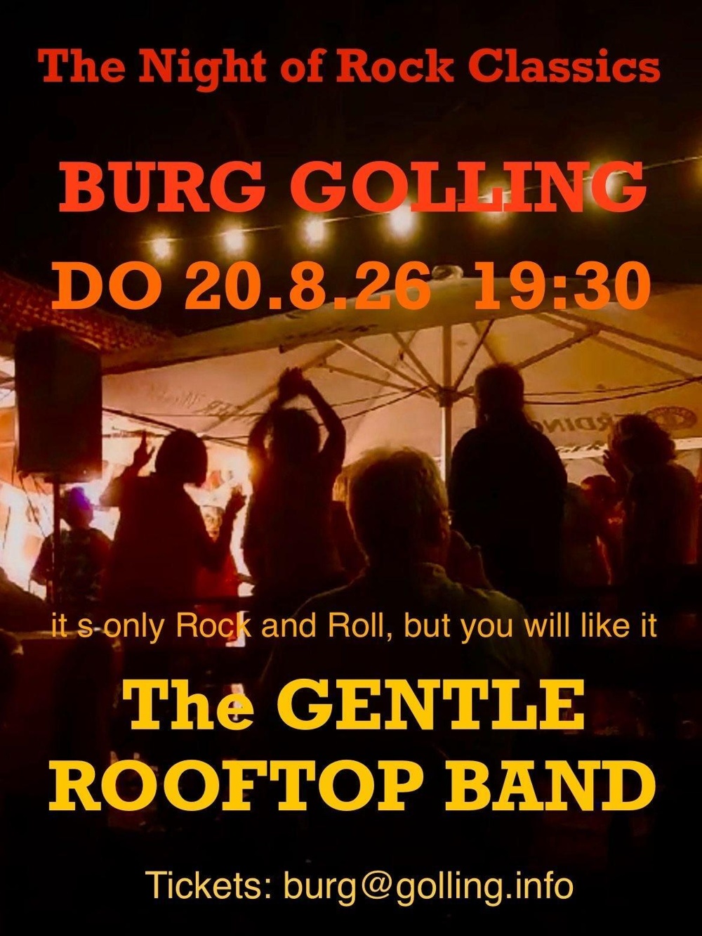 The Gentle Rooftop Band - Live Konzert - 20.08.2026 - Golling ...